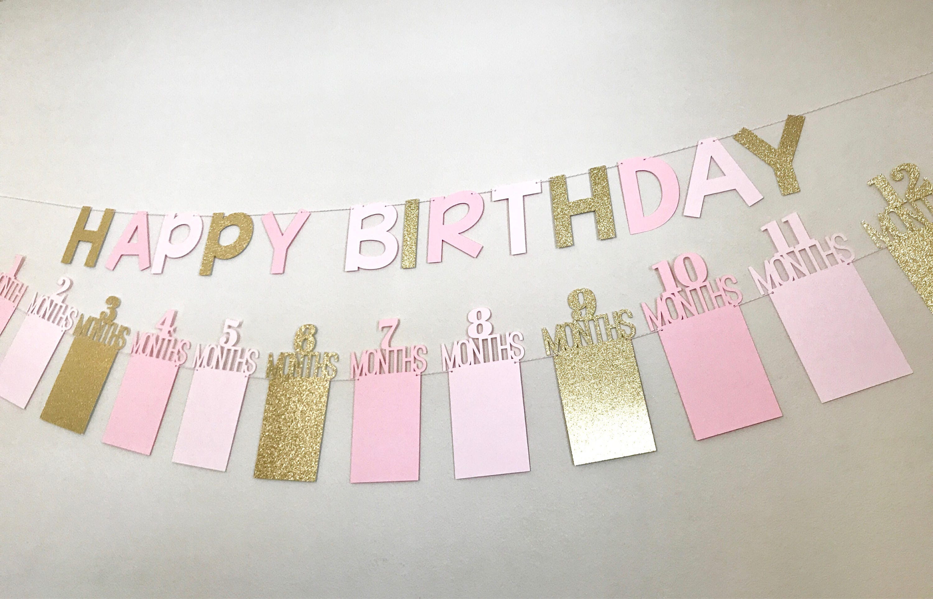 First Birthday Banner First Year Photo Banner 1st Birthday - Etsy Australia