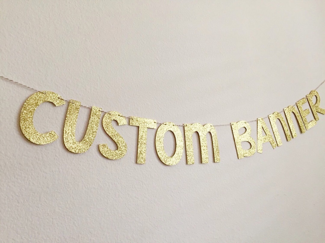 Custom Glitter Banner: 5.5" Party Decoration - Etsy