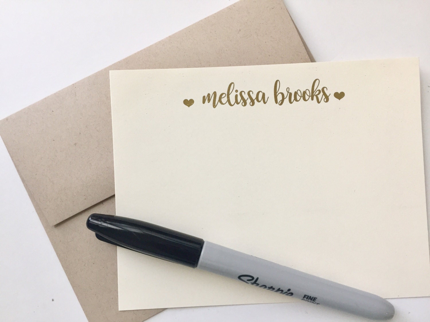 Personalized Gold Foil Note Cards: Custom Stationery Set - Etsy