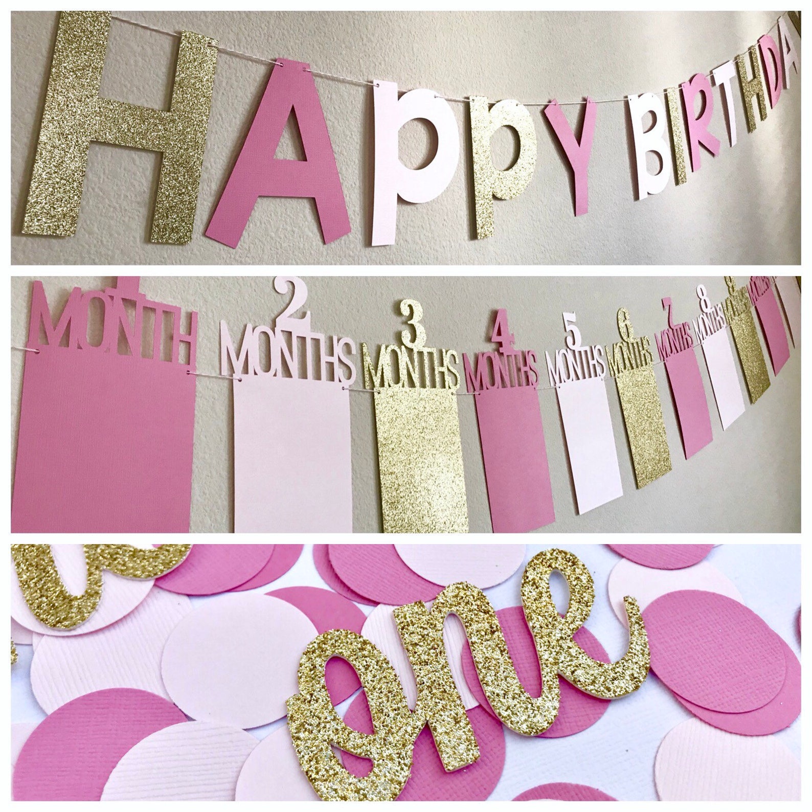 First Birthday Photo Banner First Birthday Party Decorations - Etsy