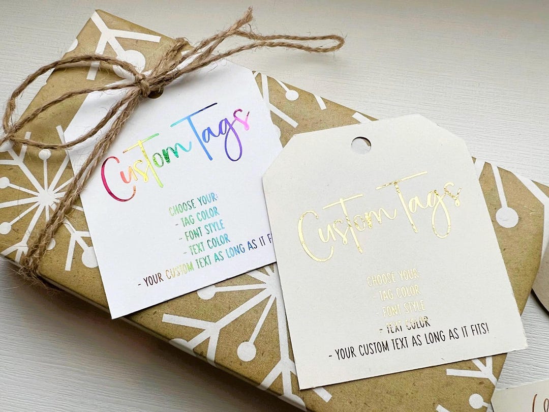 Custom Tags: Custom Labels, Foiled Gift Tags, Wedding Favor, Handmade ...