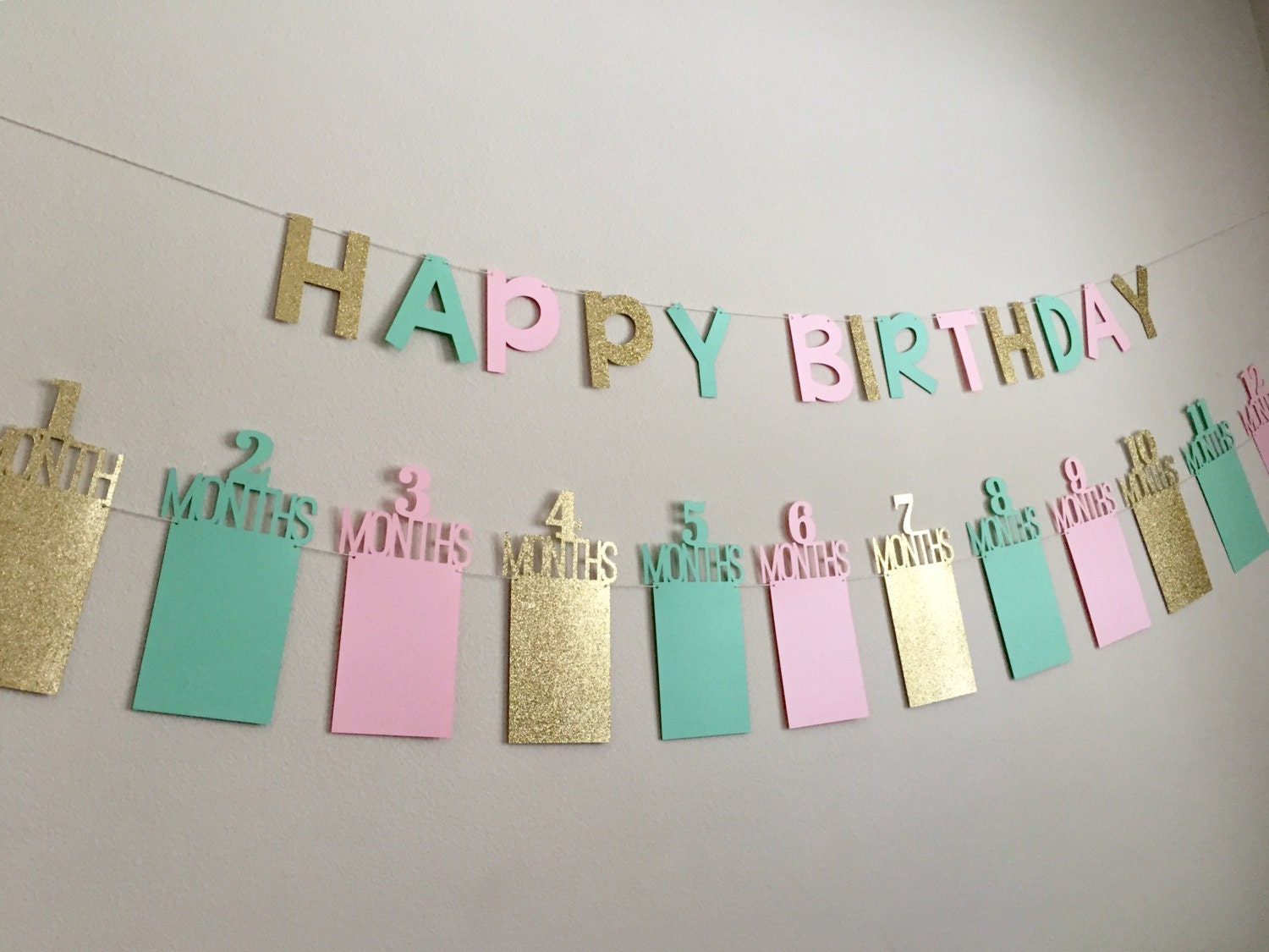 First Year Photo Banner First Birthday Party Decorations - Etsy UK