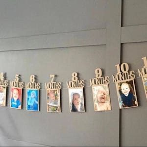 First Birthday Photo Banner, First Birthday Banner, 1st Year Photo ...