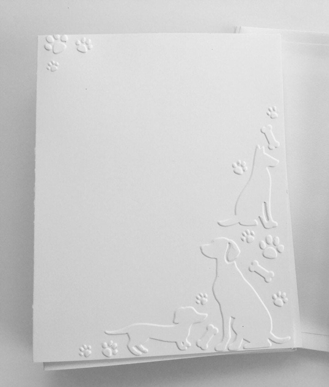 Dog Greeting Cards, Blank Greeting Cards, Embossed Dog Cards, Note Card ...