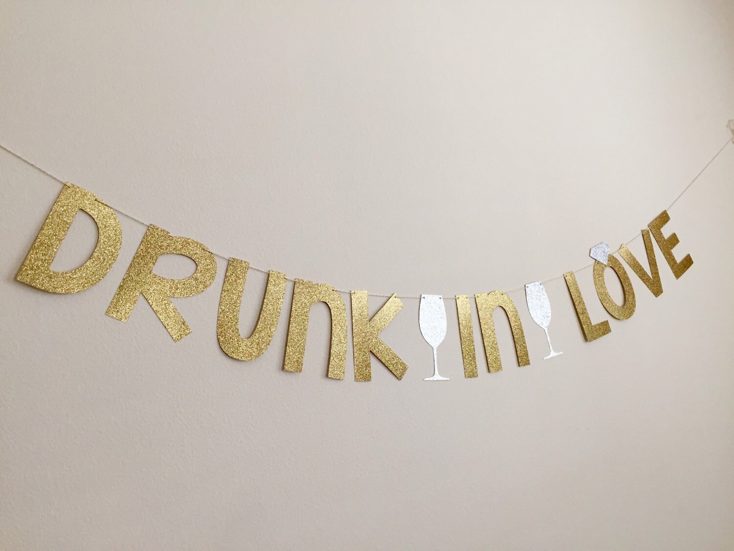 Bachelorette Party Banner Drunk In Love Banner Gold Foil | Etsy