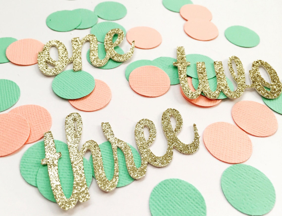 Number Confetti First Birthday Party Decorations Number - Etsy