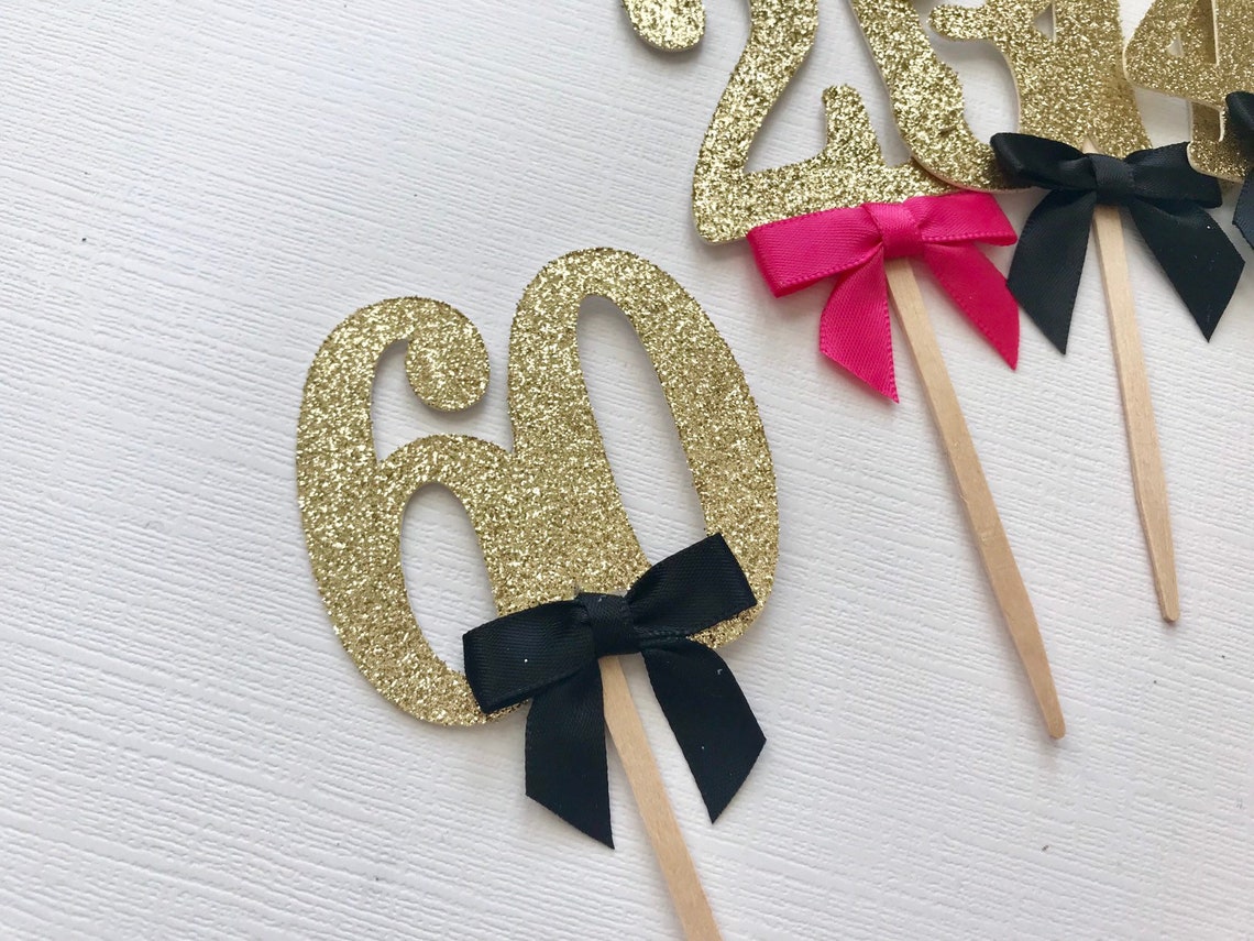 60th Birthday Cupcake Toppers 30/40/50/70 Cupcake Toppers - Etsy