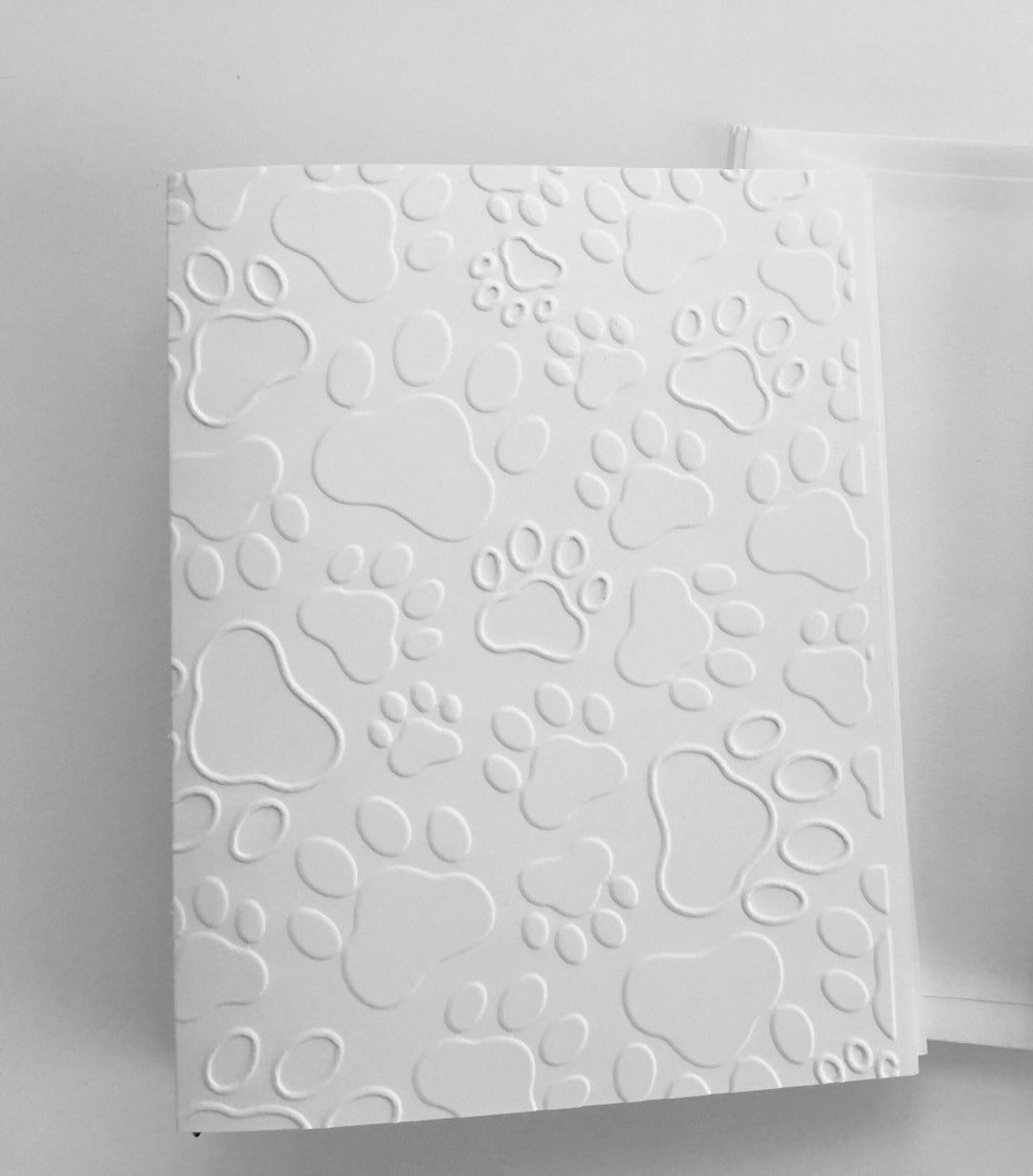 Paw Print Embossed Note Card Set: Blank Inside, Paw Print Note Cards - Etsy