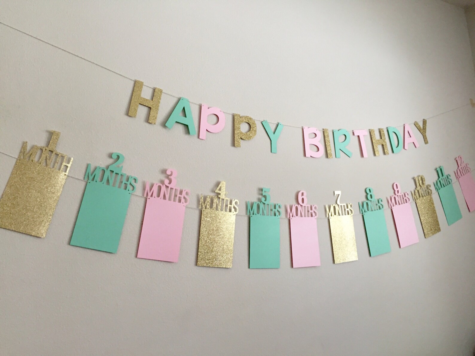 First Birthday Banner First Year Photo Banner 1st Birthday | Etsy