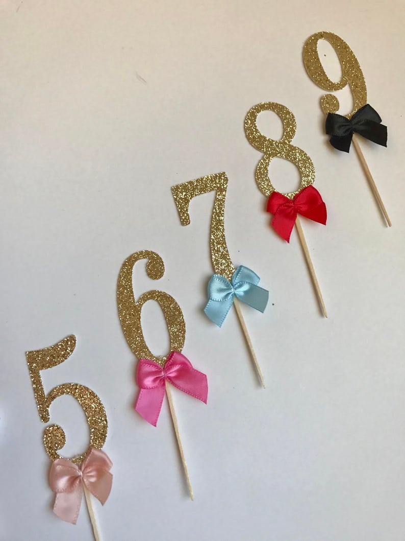 Birthday Cupcake Toppers Number Cupcake Topper Custom | Etsy