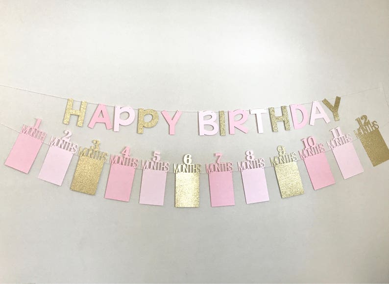 First Year Photo Banner First Birthday Party Decorations | Etsy