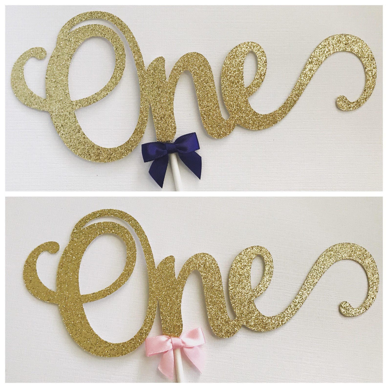 One Cake Topper, One Smash Cake Topper, Pink & Gold One Cake Topper ...