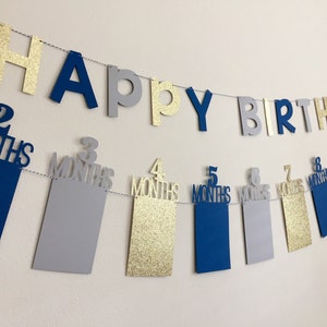 First Birthday Photo Banner, First Birthday Banner, 1st Year Photo ...