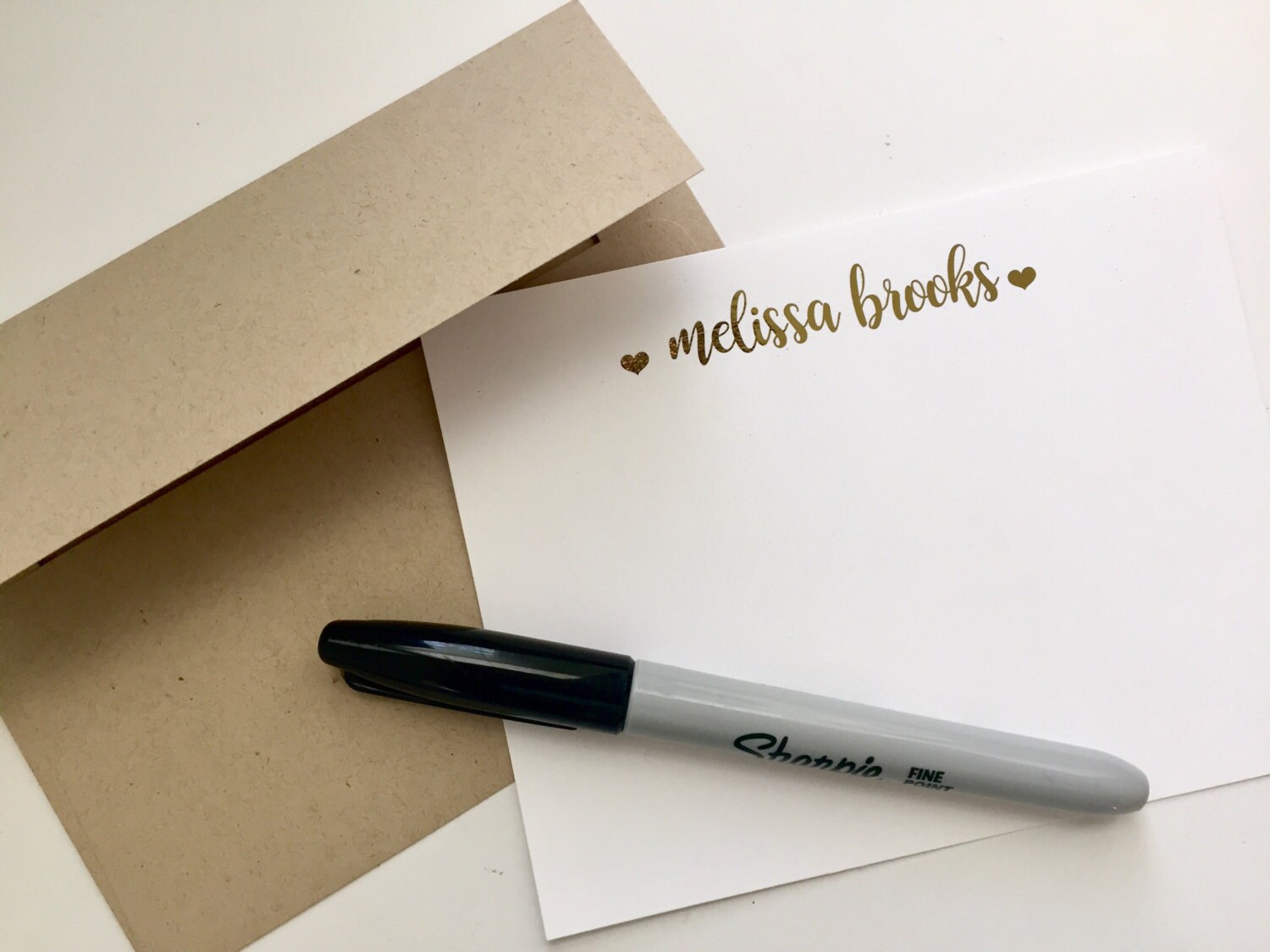 Personalized Gold Foil Note Cards: Custom Stationery Set - Etsy