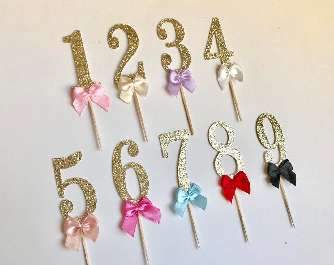Birthday Cupcake Toppers Number Cupcake Topper Custom - Etsy