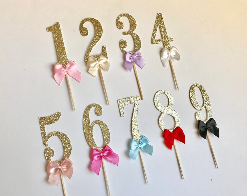 Birthday Cupcake Toppers Number Cupcake Topper Custom - Etsy