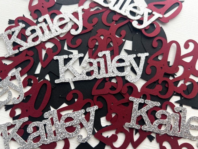Custom Graduation Confetti 2026: Glitter Name, Grad Caps - Etsy
