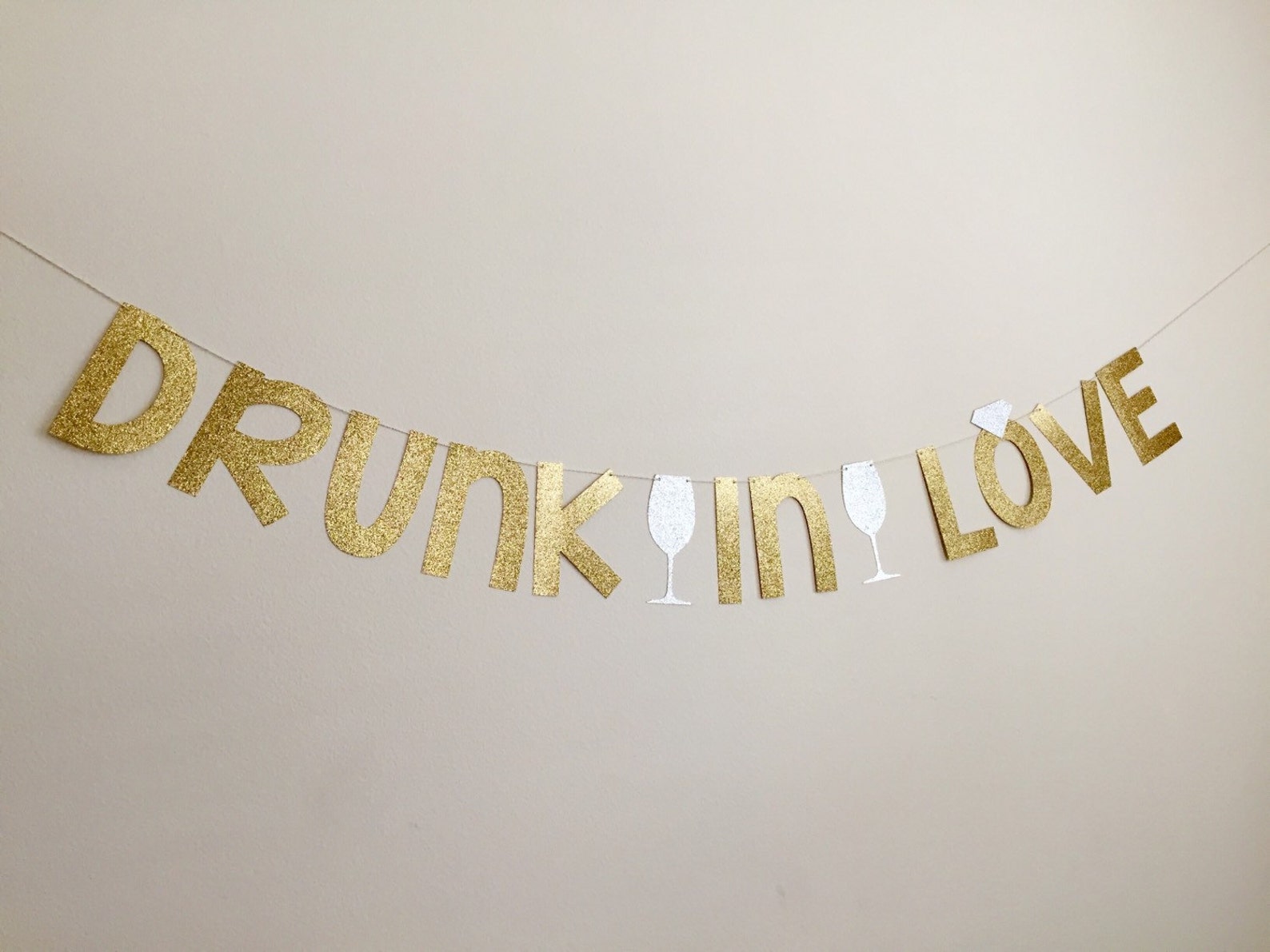 Bachelorette Party Banner Drunk In Love Banner Gold Foil | Etsy
