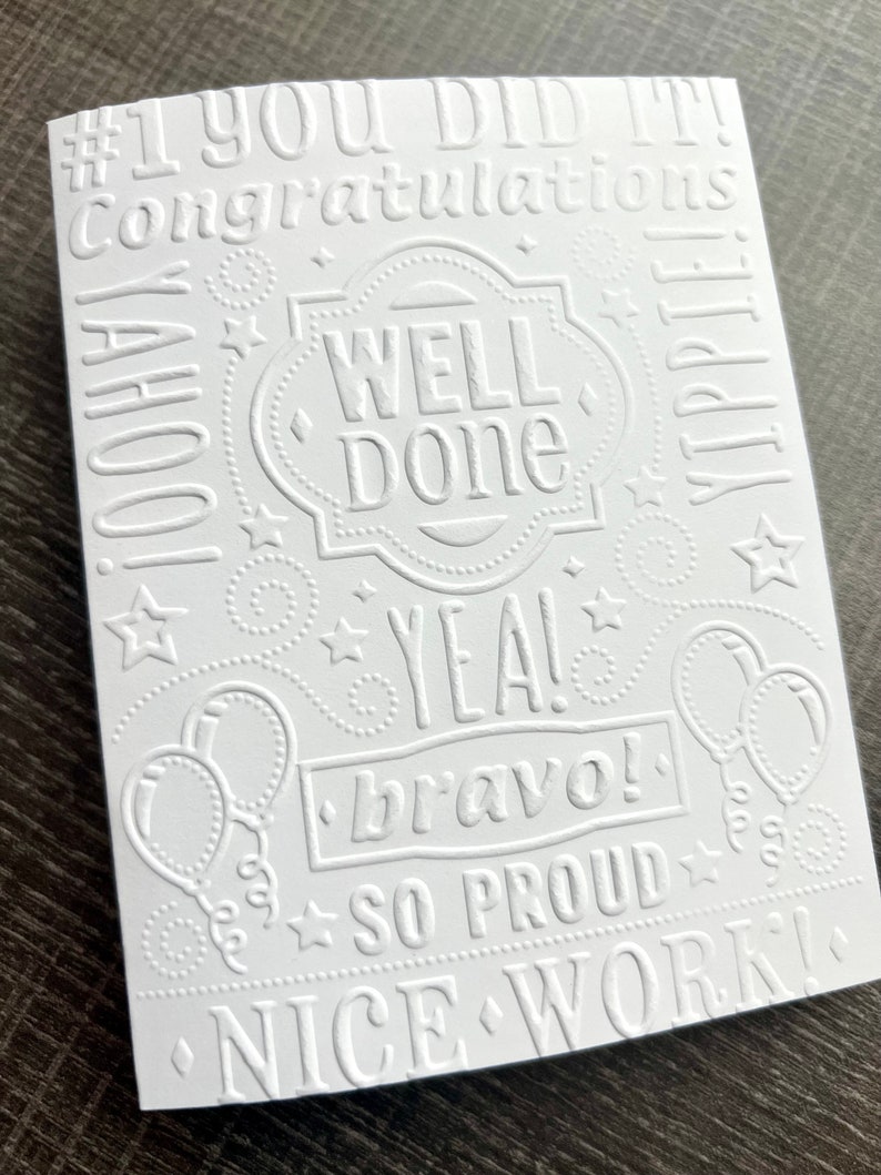 Embossed Congratulations Cards: Blank Note Card Set - Etsy