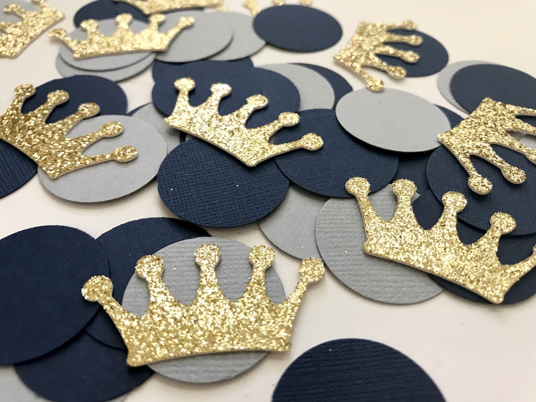 Prince Party Decorations , Boy Party Confetti, Crown Confetti, Gold ...