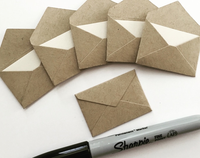 Kraft Mini Envelopes, Blank Mini Cards, Advice Cards, Set of 10 - Etsy