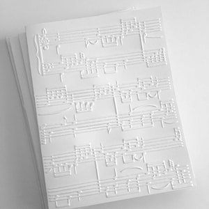 Embossed Music Note Cards: Blank Greeting Card Set, Music Notes - Etsy