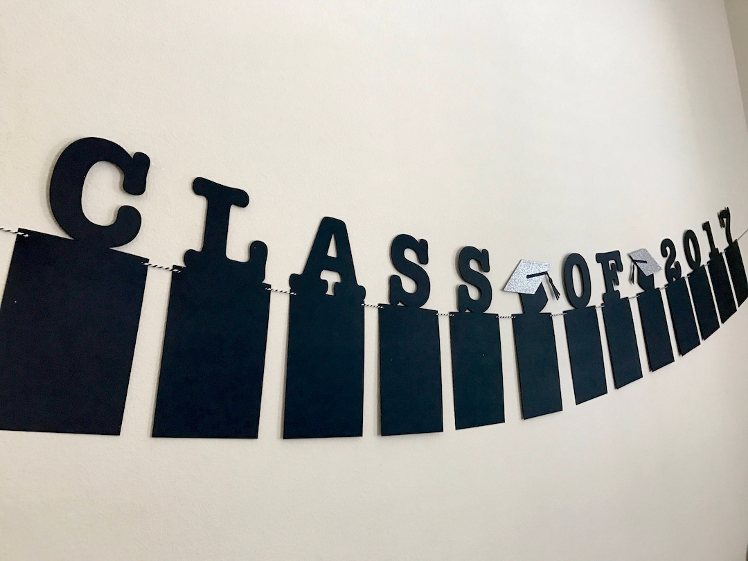 Graduation Photo Banner: Black Card Stock, Holds 13 Photos - Etsy