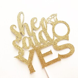 Bridal Shower Cake Topper, Engagement Party Decor, She Said Yes Cake ...