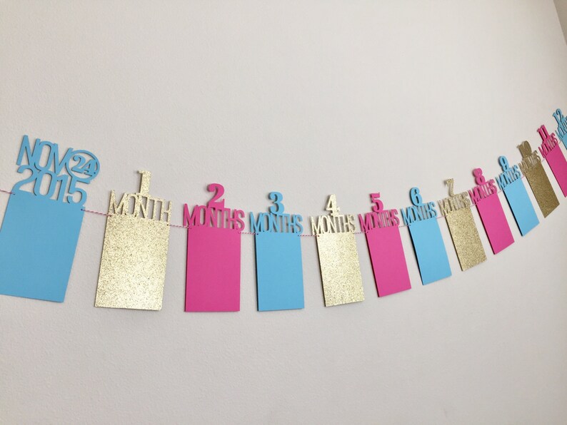 First Birthday Banner First Year Photo Banner 1st Birthday - Etsy