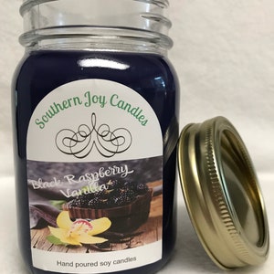 Black Raspberry Vanilla / Candle Handmade / Soy Candle - Etsy