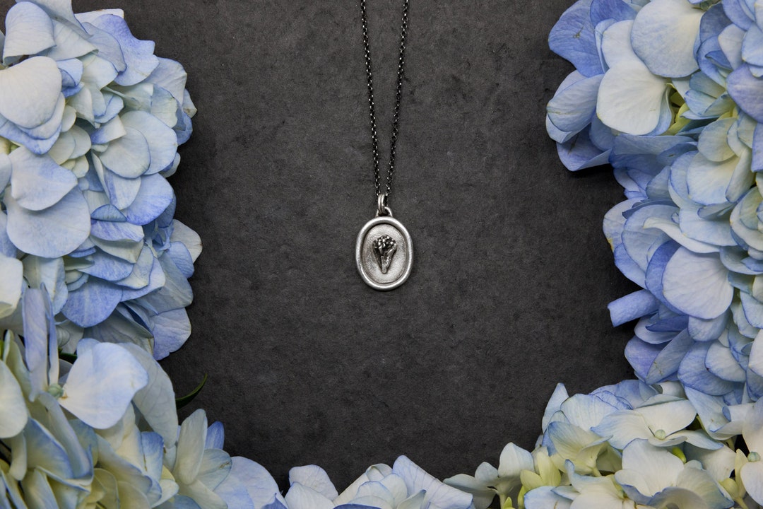 Small Hydrangea Shadow Box Pendant Handmade With Oxidized Sterling ...