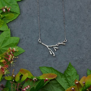 Maple Tree Branch Necklace Handmade With Oxidized Sterling Silver - Etsy