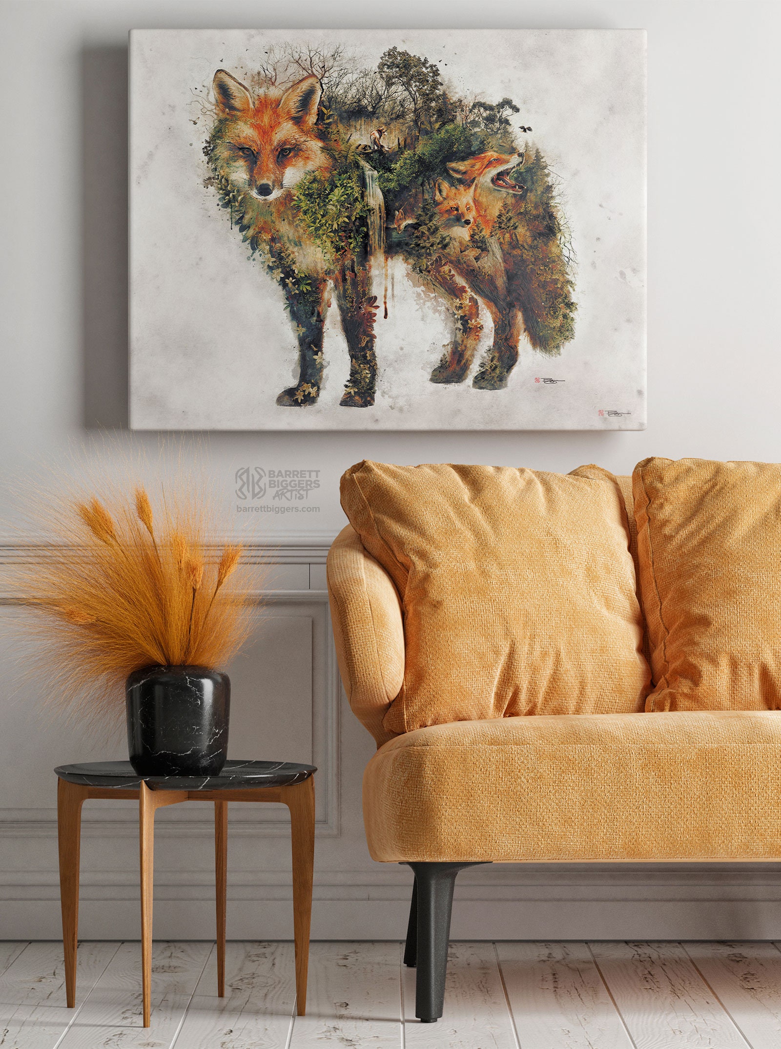 The Red Fox natural animal surrealism series forest | Etsy