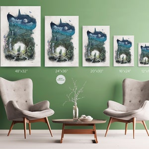 Realm of Cats Fantasy Cat Lovers Dark Art Surrealism - Etsy