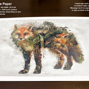 The Red Fox * Natural Animal Surrealism Series Forest Mountains * Fine ...