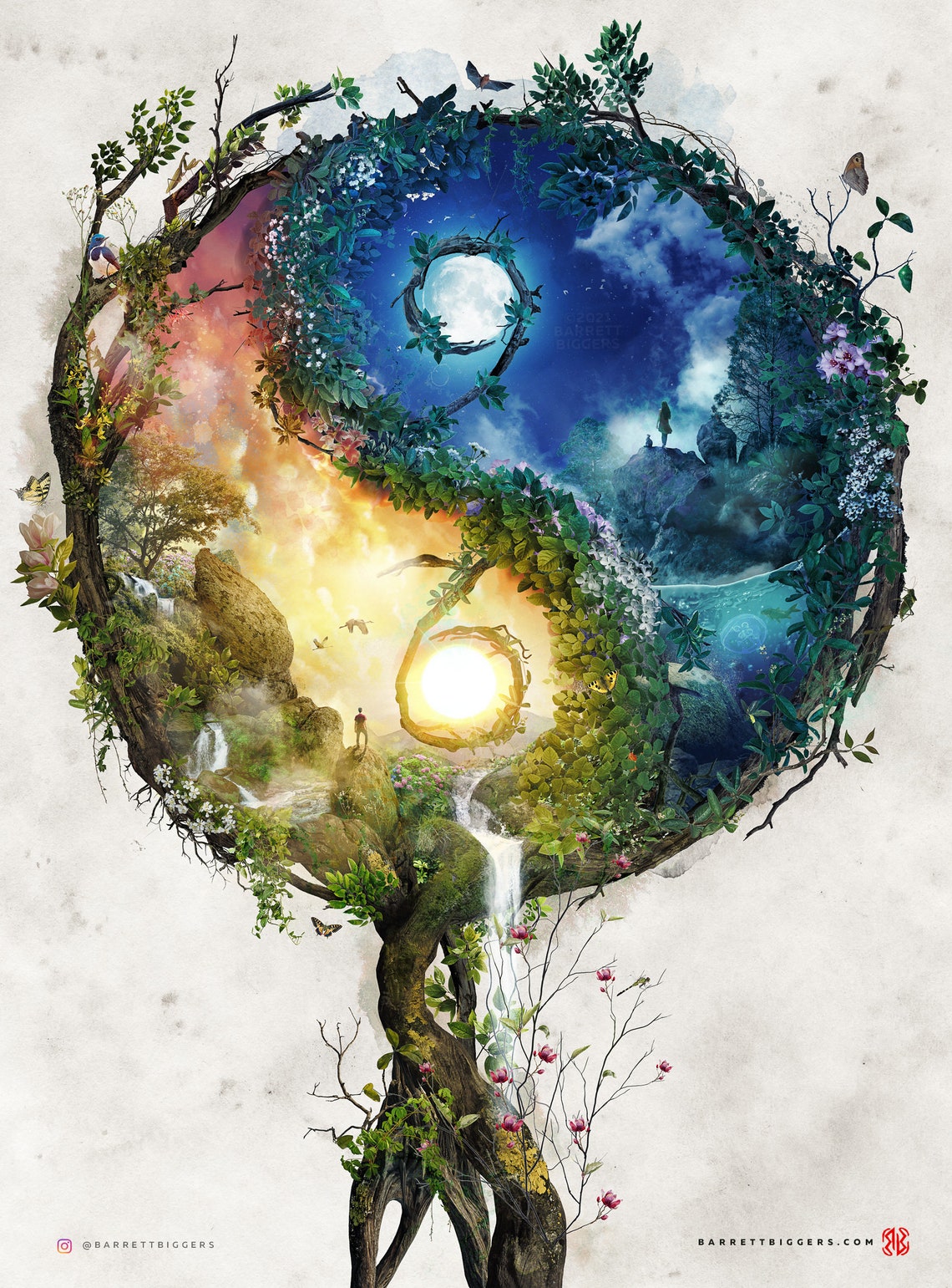 Yin Yang Taoism Original Art Spiritual Wall Art Tao Home - Etsy