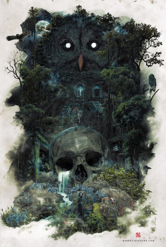 Follow Me Barred Owl Tribute Dark Art Surrealism Fine - Etsy