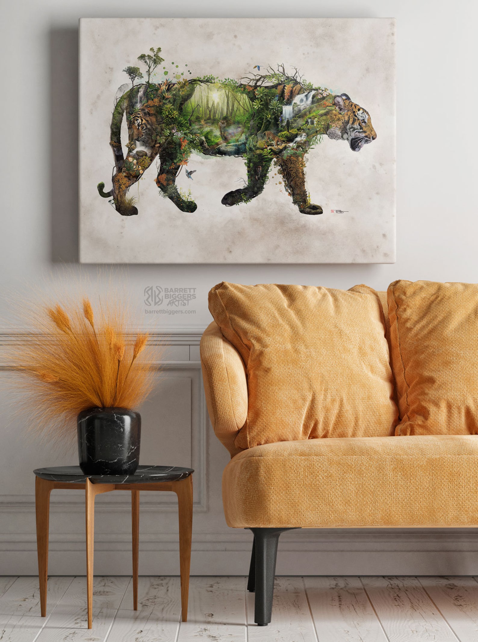 Tiger surreal art print Animal wall art Wildlife nature | Etsy