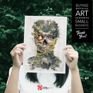 The Gatekeeper Floral Skull Surreal Dark Fantasy Digital Art * Fine Art ...