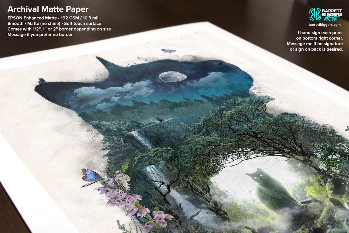 Realm of Cats Fantasy Cat Lovers Dark Art Surrealism | Etsy