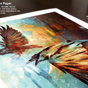 Crows in Flight Abstract Art Painting Surrealism Fine Art Prints ...