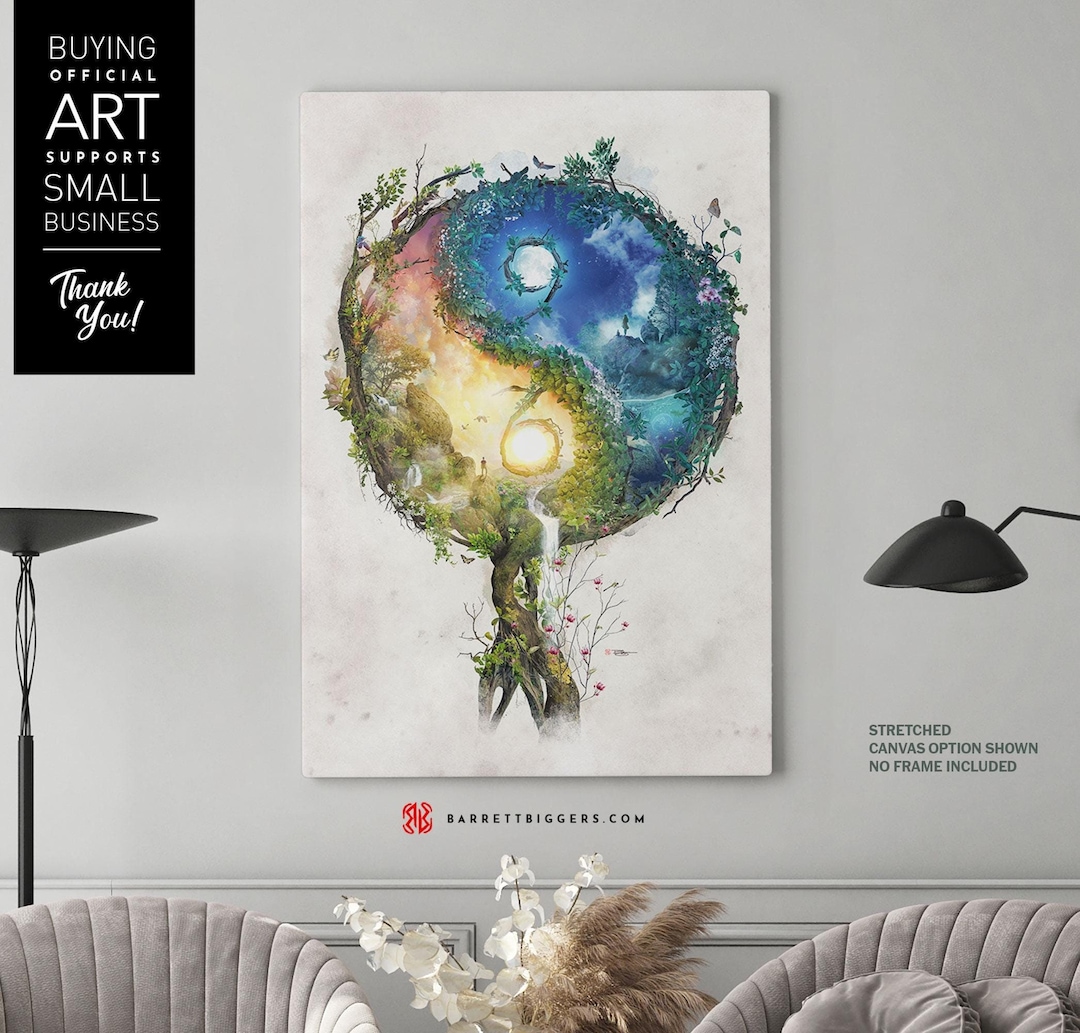 Tao Te Ching Yin Yang Original Art Canvas or Framed Canvas ...