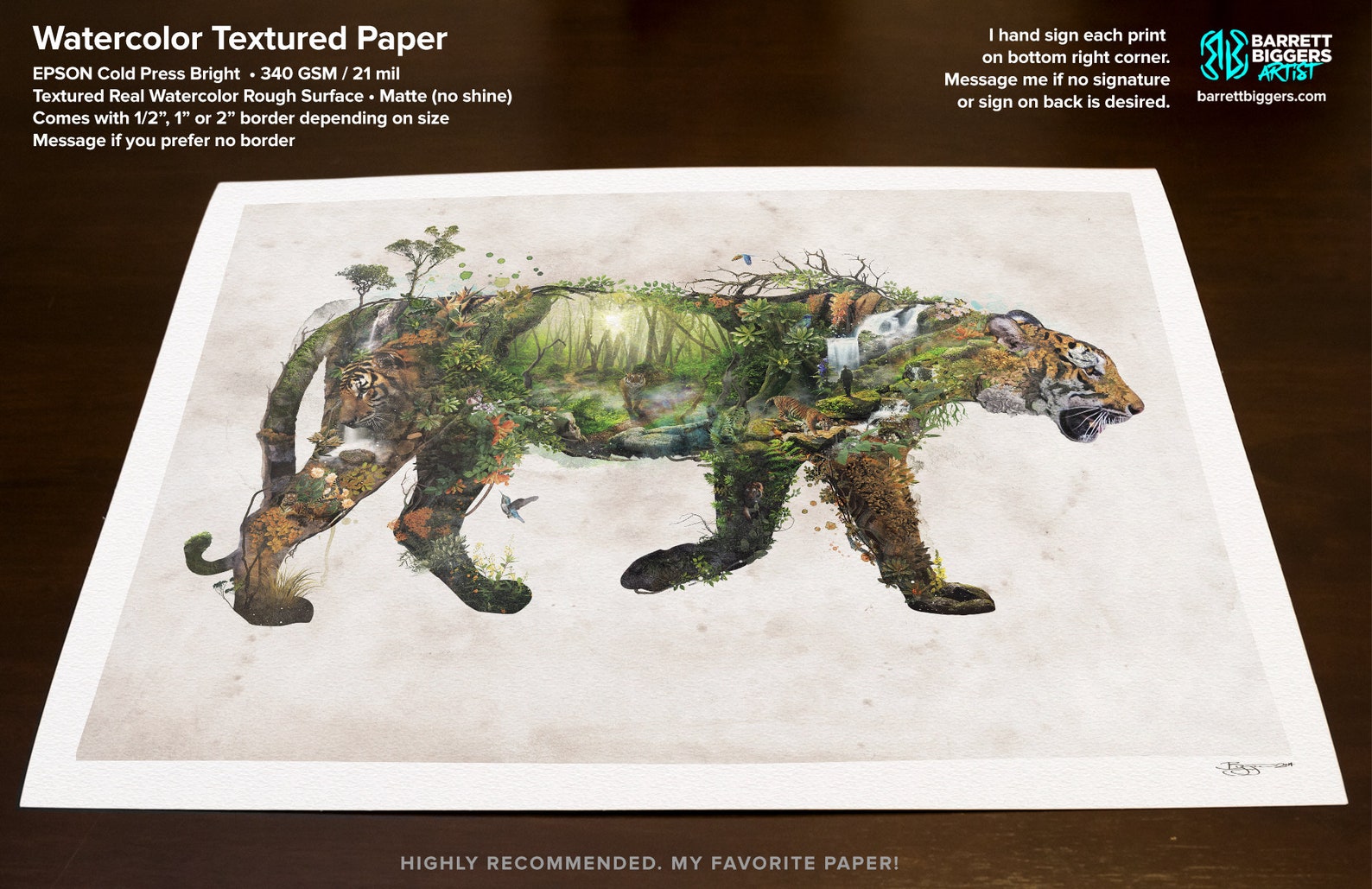 Tiger Surreal Art Print Animal Wall Art Wildlife Nature - Etsy