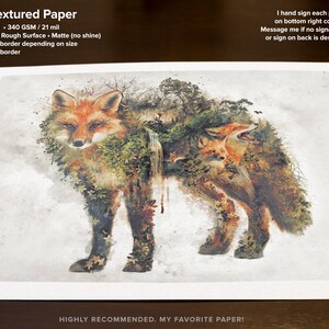The Red Fox * Natural Animal Surrealism Series Forest Mountains * Fine ...