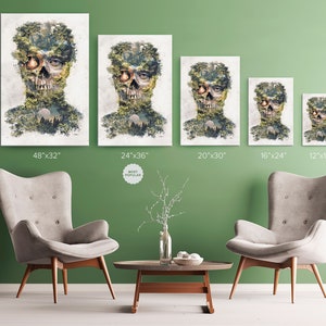 The Gatekeeper Floral Skull Surreal Dark Fantasy Digital Art - Etsy