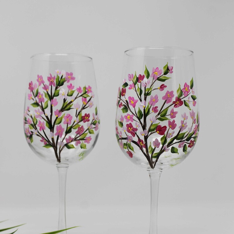Spring Wine Glasses - Etsy