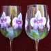 Hand Painted Wine Glasses - Purple Orchids (set of 2) - Etsy