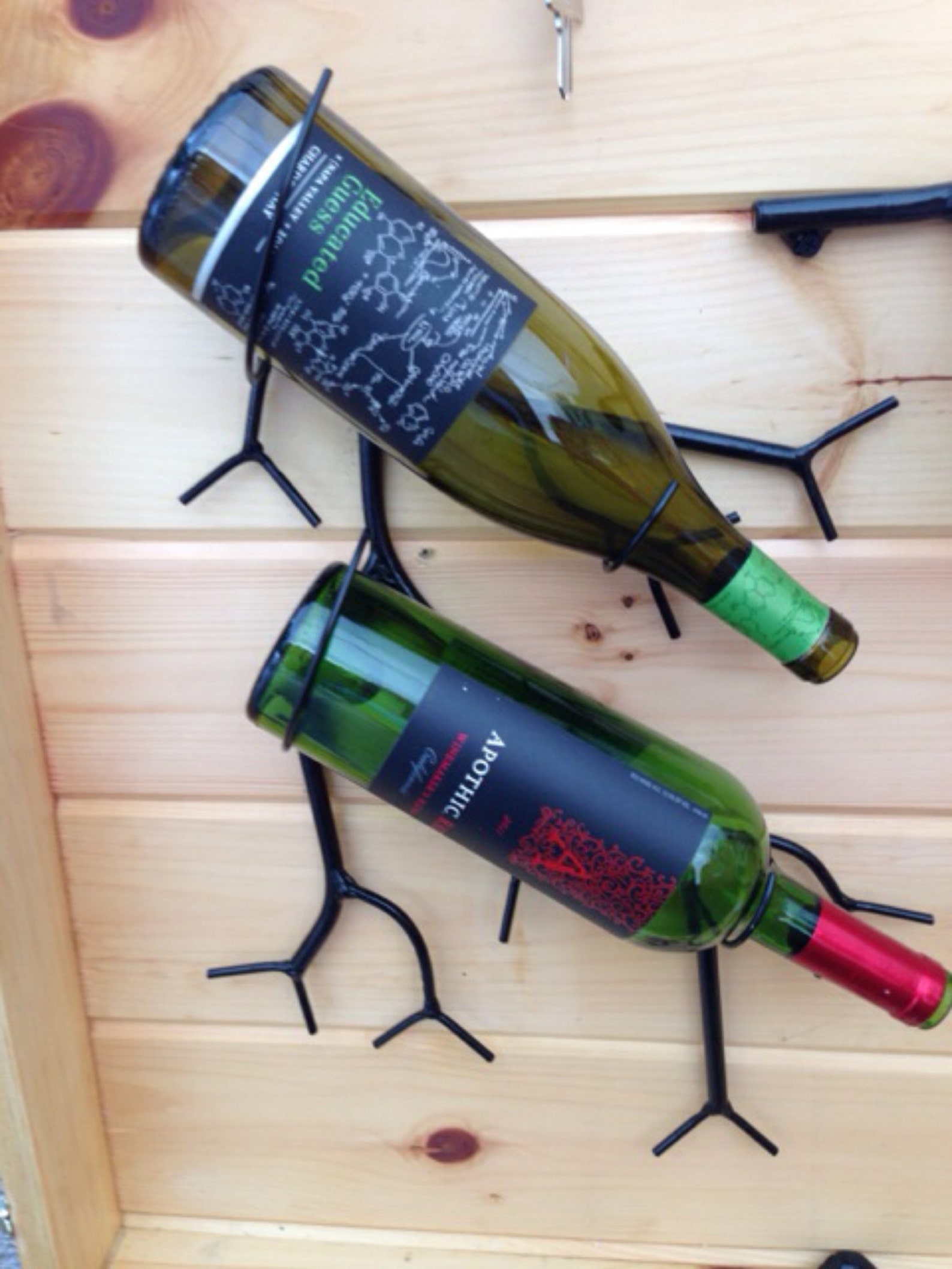 Metal Branch Wine Bottle Rack Hold 2 Wine Bottles - Etsy