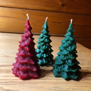 Set of 3 Pine Tree Candles - Etsy