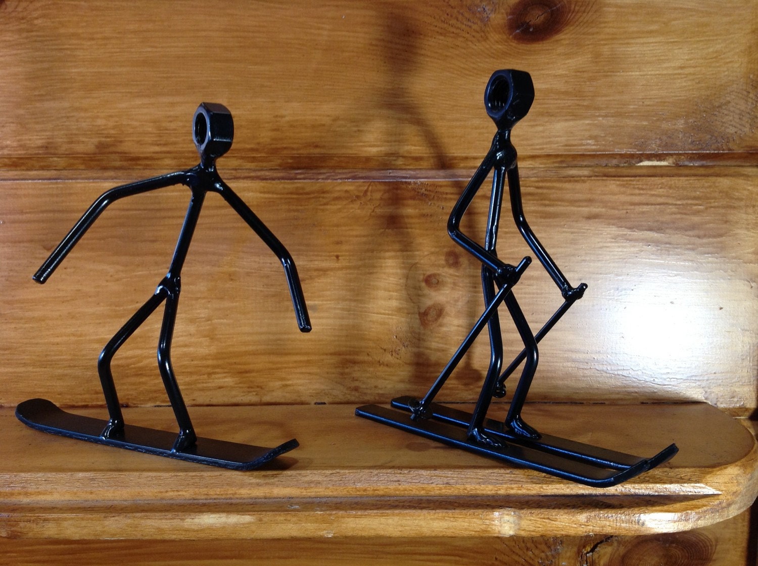 Skier figure 6 tall available with straight down hill or | Etsy